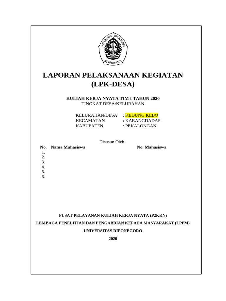 Format LPK Desa | PDF