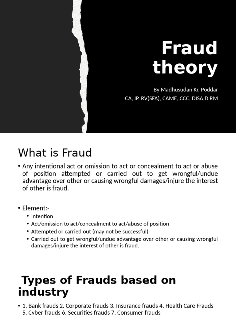 FRAUD THEORY - Who & Why | PDF