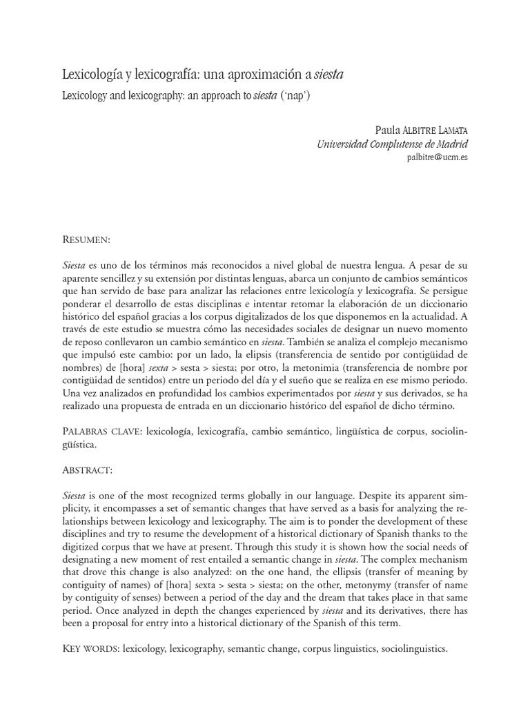 Lexicologia y Lexicografia | PDF