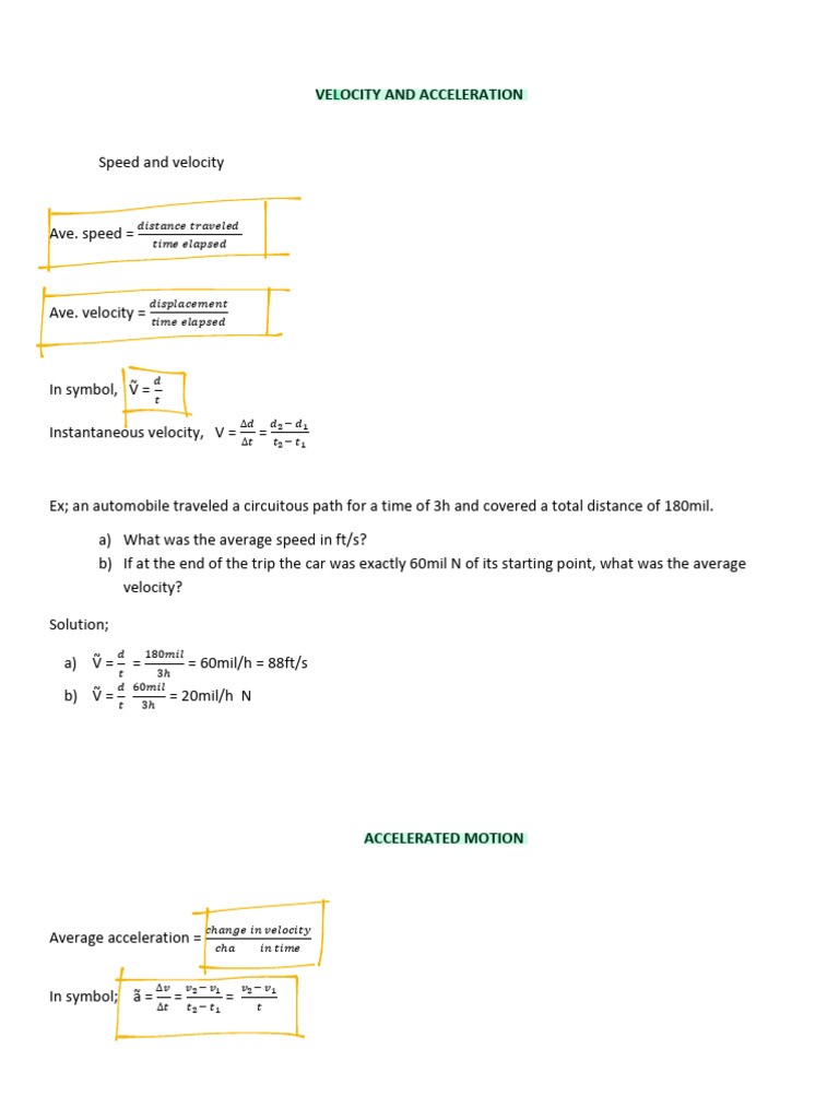 ES 112 2nd Topic (Speed and Velocity To Projectile) | PDF | Acceleration | Velocity