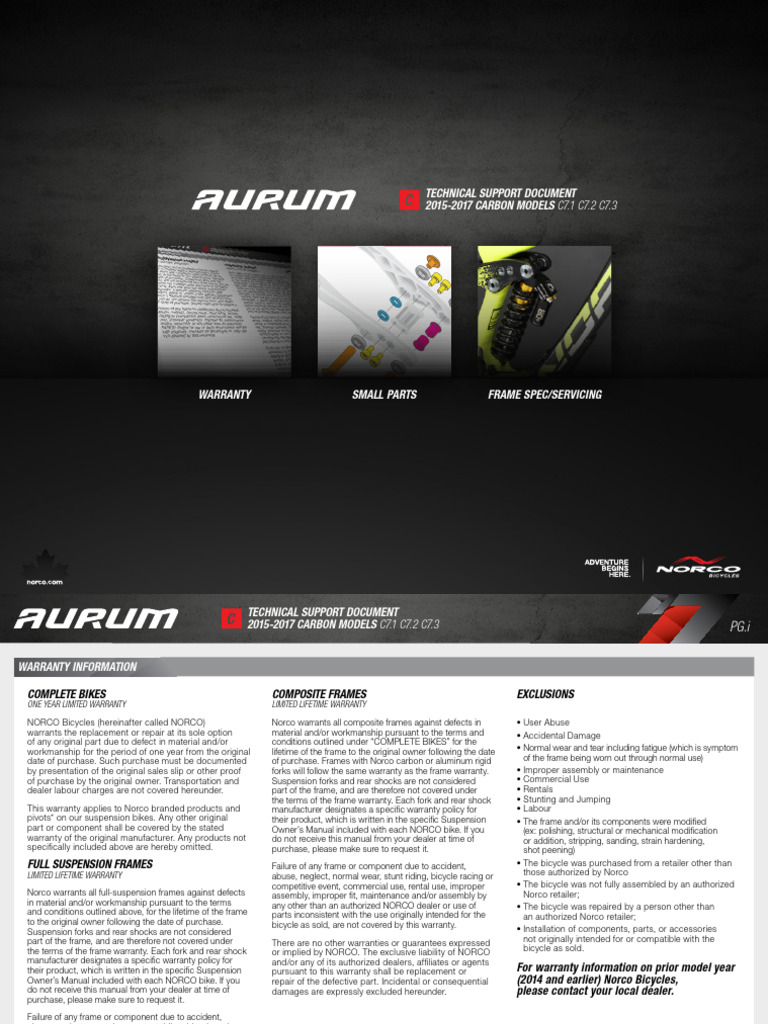 Norco Aurum Manual | PDF