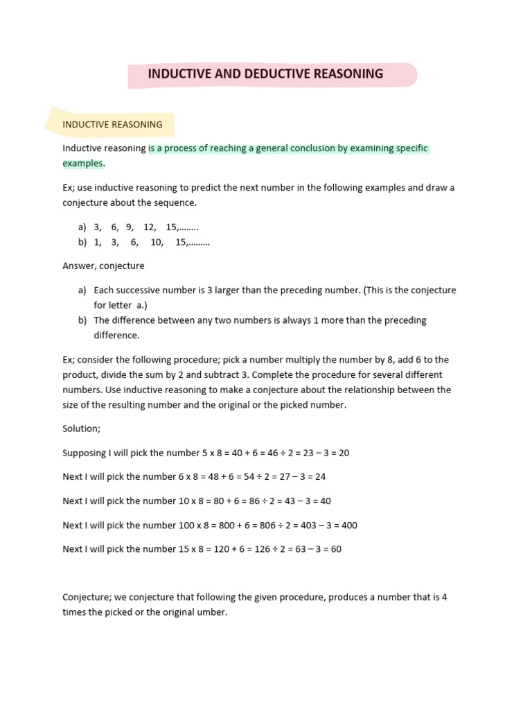 GE 3 4th Topic (Inductive and Deductive Reasoning) | PDF | Inductive ...