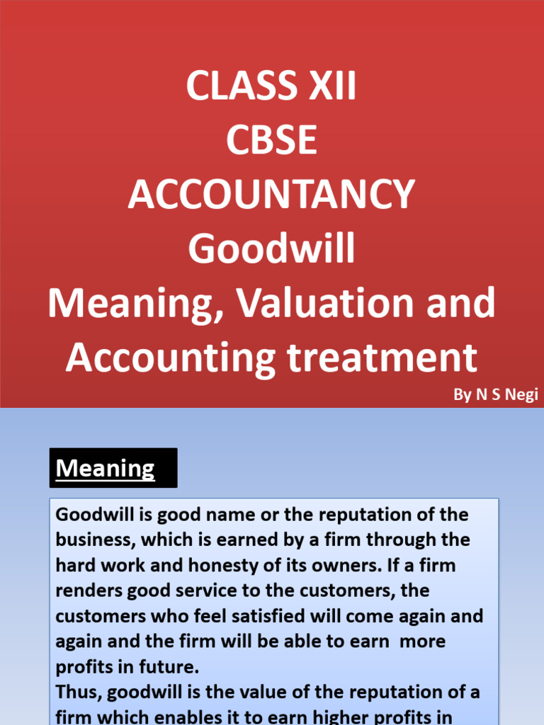 XII Goodwill | PDF