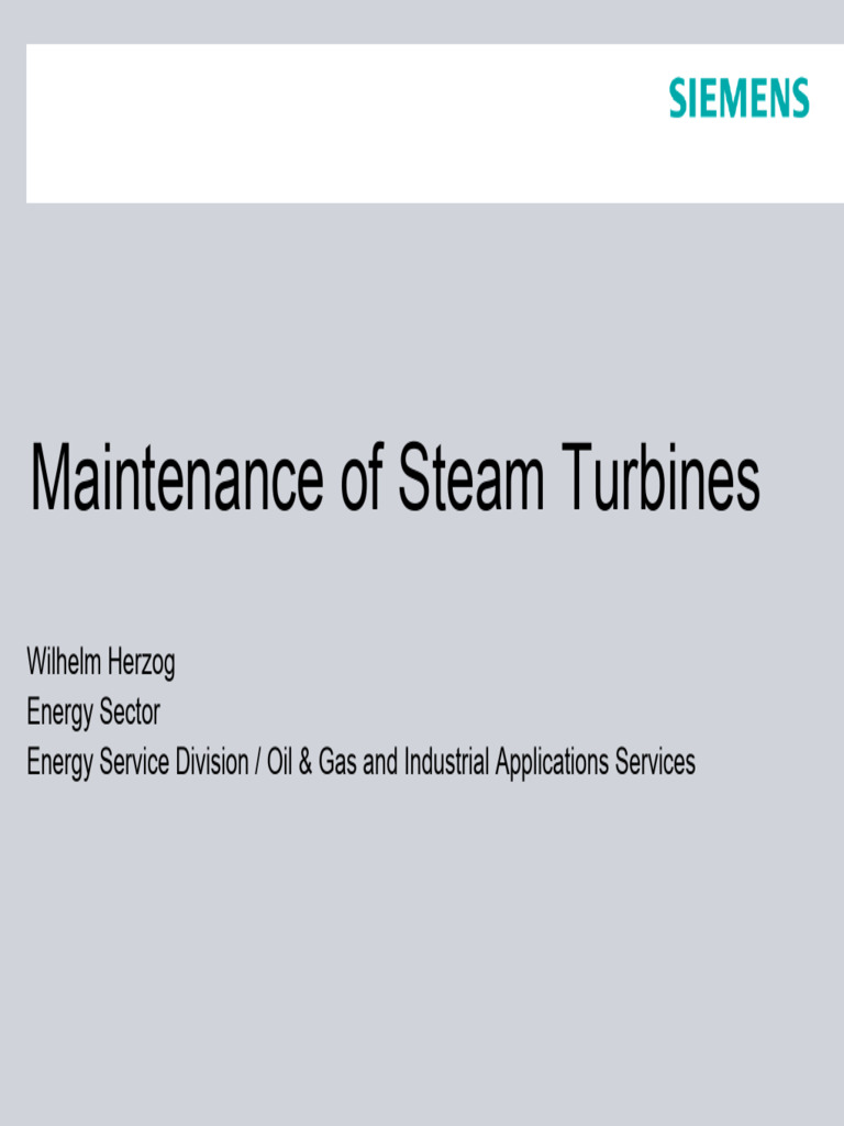Maintenance of Steam Turbines | PDF