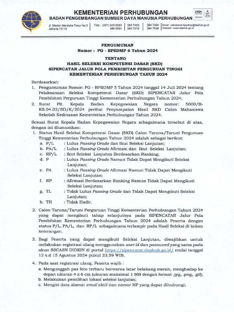 PG BPSDMP 6 Tahun 2024 | PDF