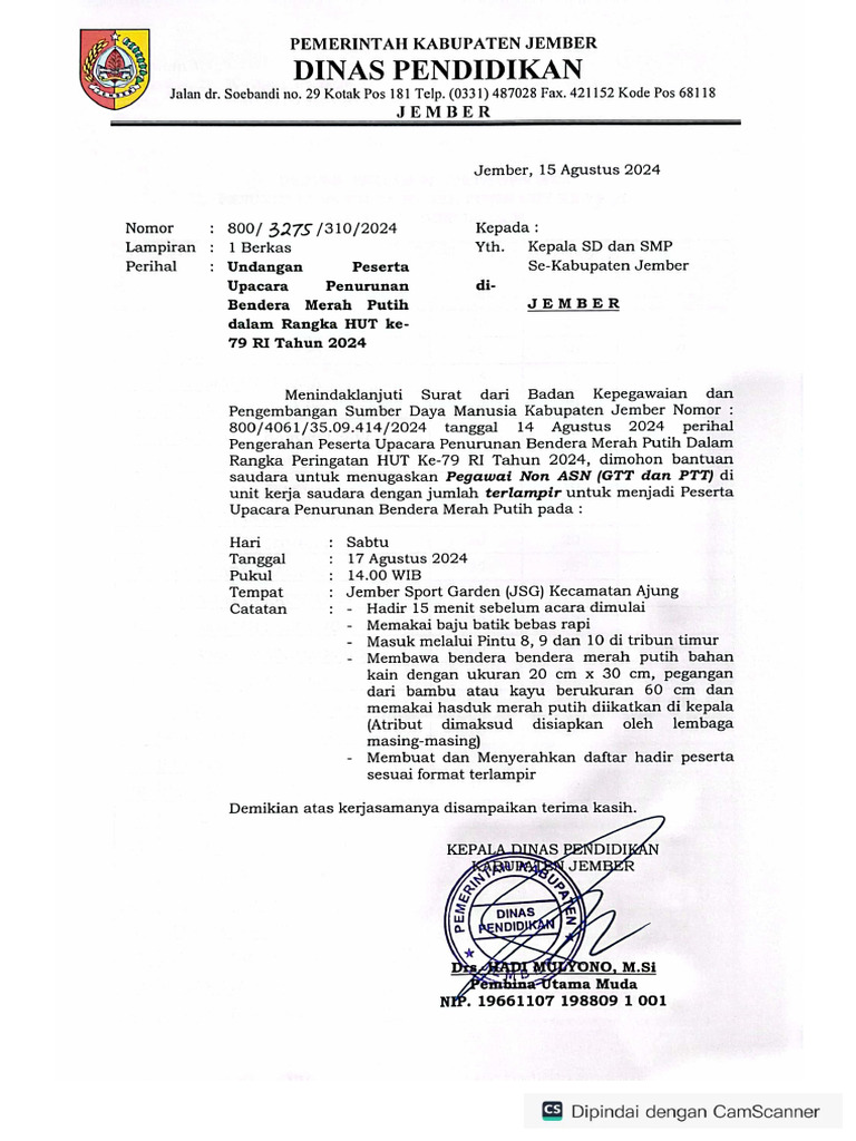 Undangan Upacara GTT & PTT (JSG) | PDF