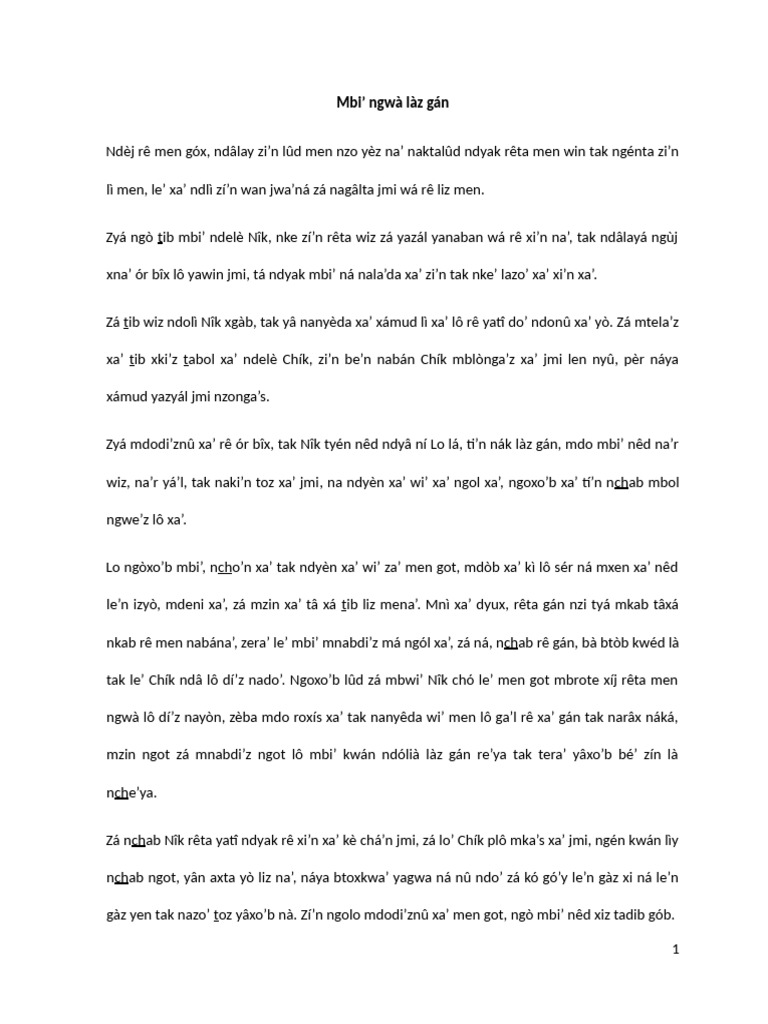 Mbi' Ngwà Làz Gán | PDF