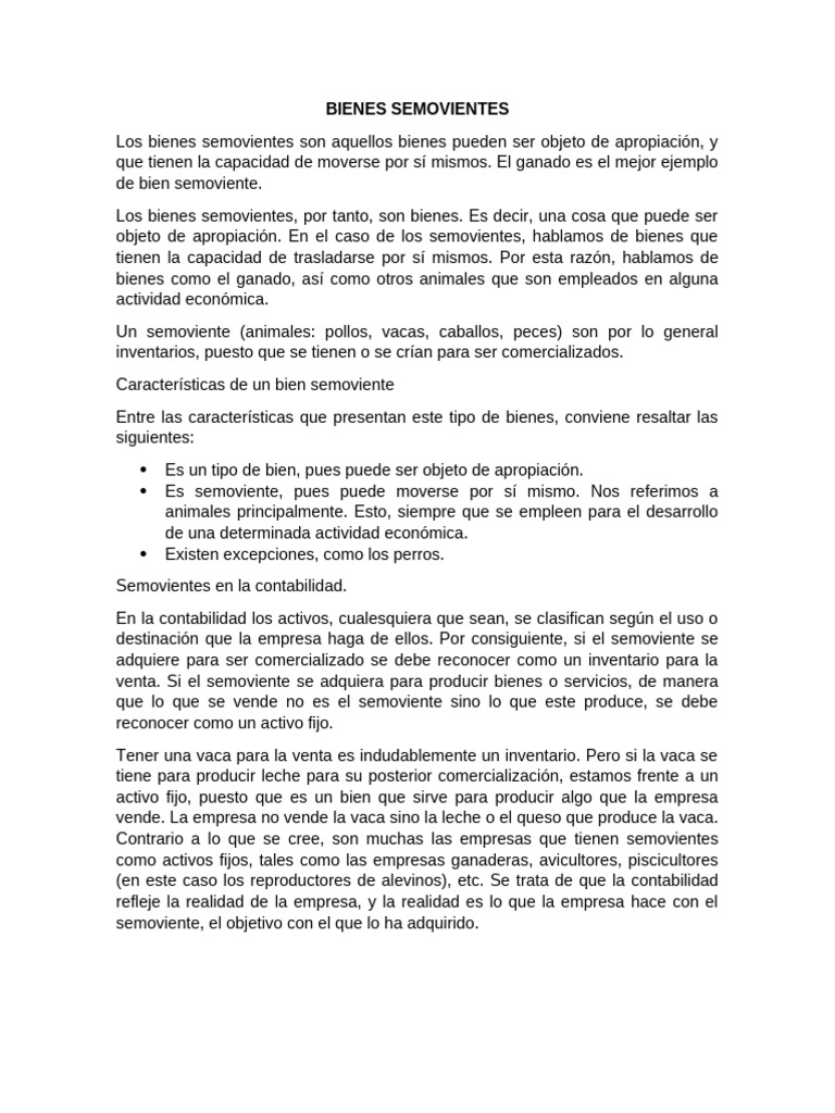 Bienes Semovientes | PDF