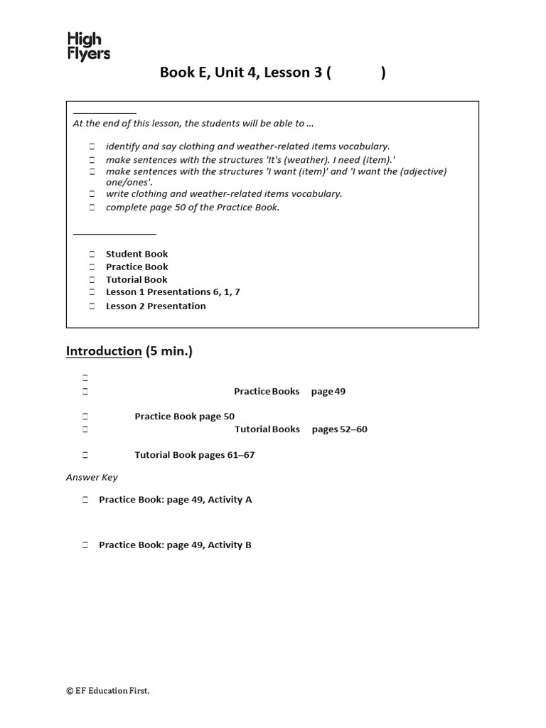 Book e Unit 4 Lesson 3 | PDF