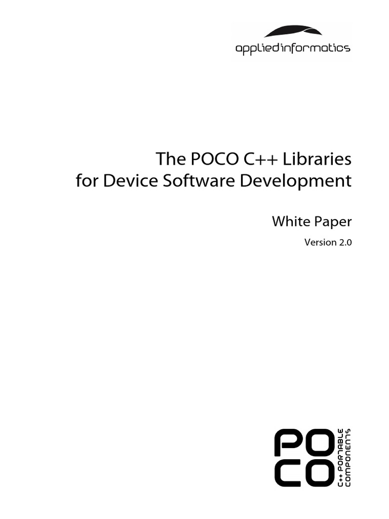 The POCO C++ Libraries For Device Software Development: White Paper | PDF