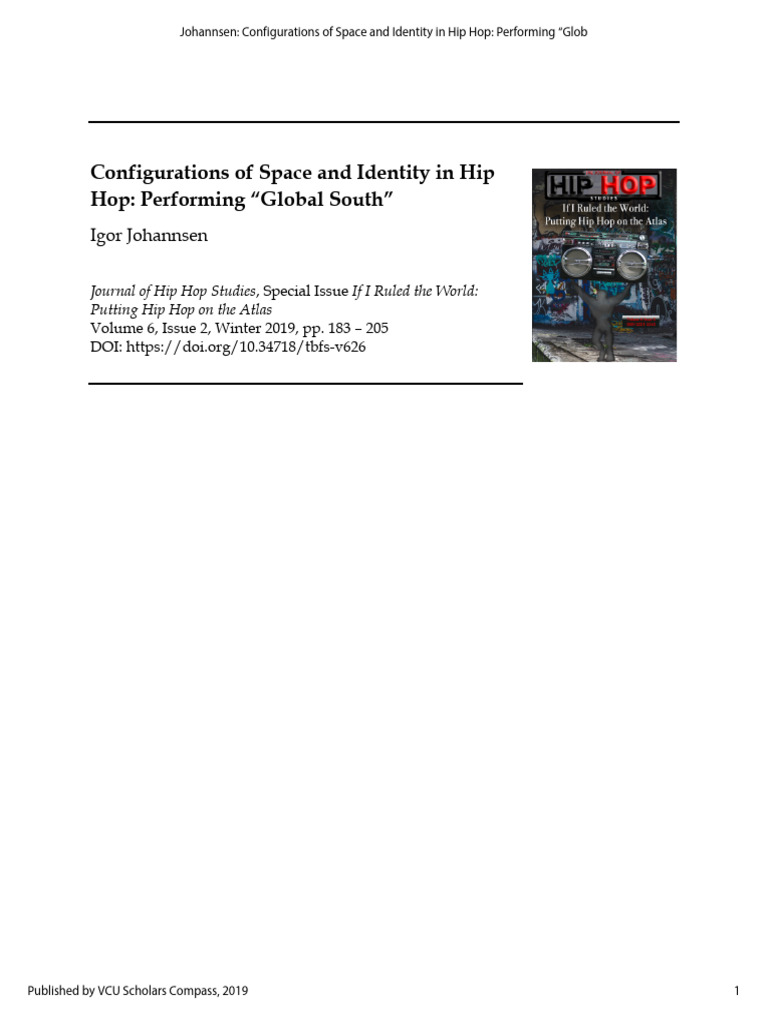 Configurations of Space and Identity in Hip Hop - Performing - Glob | PDF