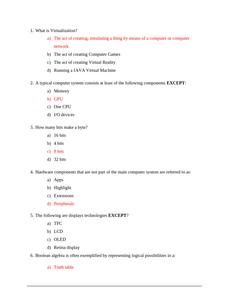 Importanat MCQ Part - 1 | PDF