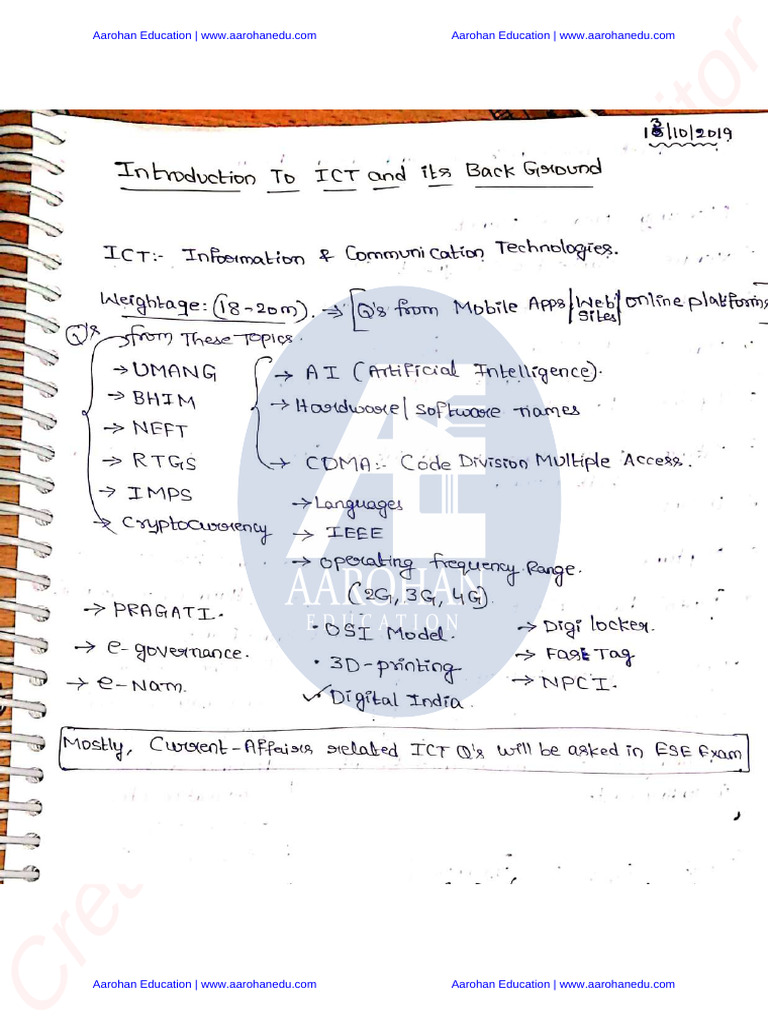 Ict Complete Notes 1 Compressed 1 | PDF