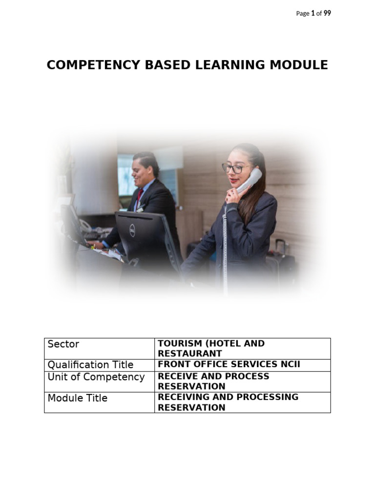 COC 1 - Recieve and Process Reservation | PDF