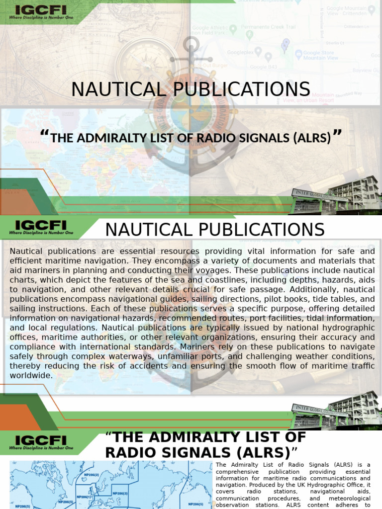 Nautical Publications: The Admiralty List of Radio Signals (Alrs) | PDF