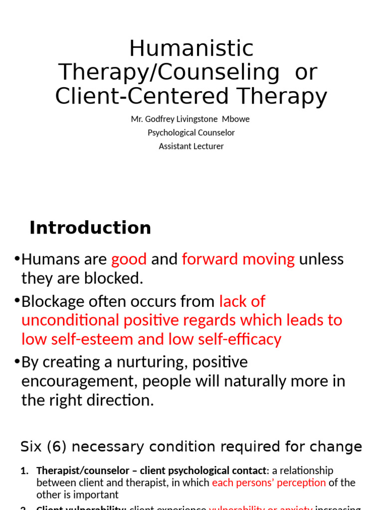 Humanistic Therapy Techniques Explained | PDF | Psychotherapy | Career ...