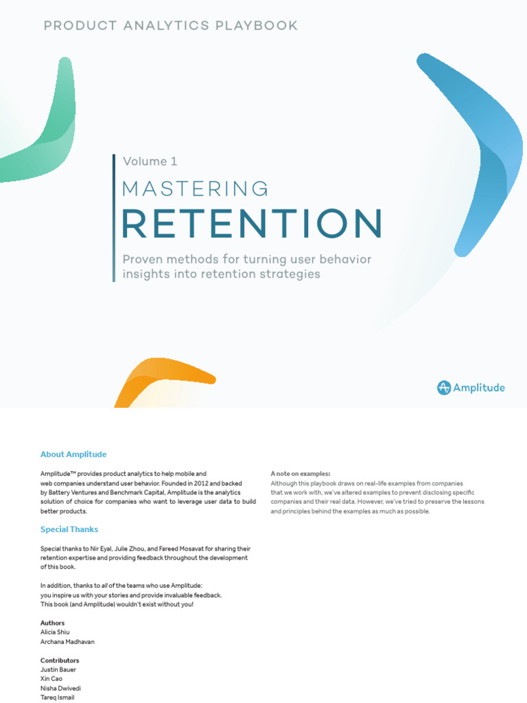 Product Analytics Playbook Vol1 Amplitude | PDF