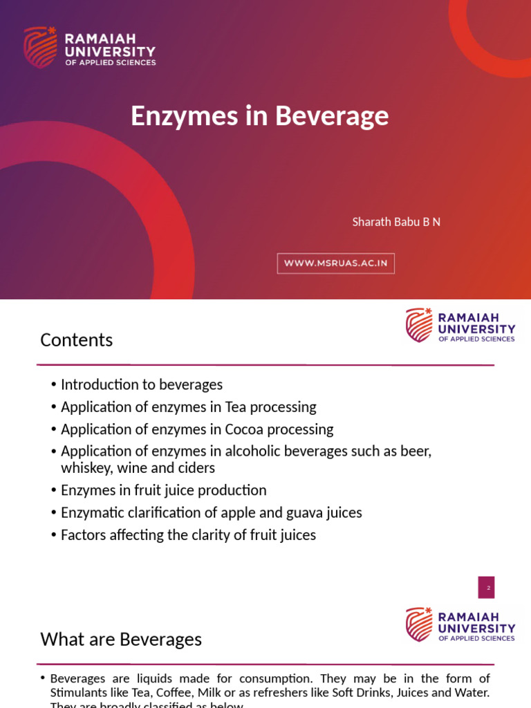 Unit-4 Enzymes in Beverages | PDF