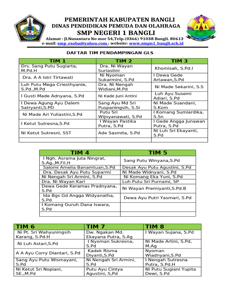Jadwal Rasi Baru 8 Tim | PDF