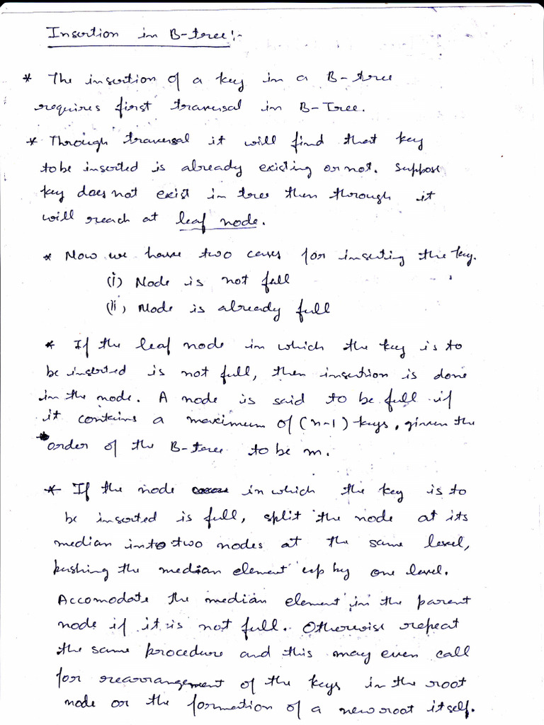 B-Tree Insertion | PDF