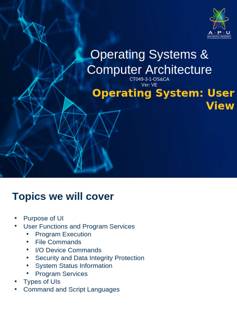 10 - Operating Sytems-User View | PDF