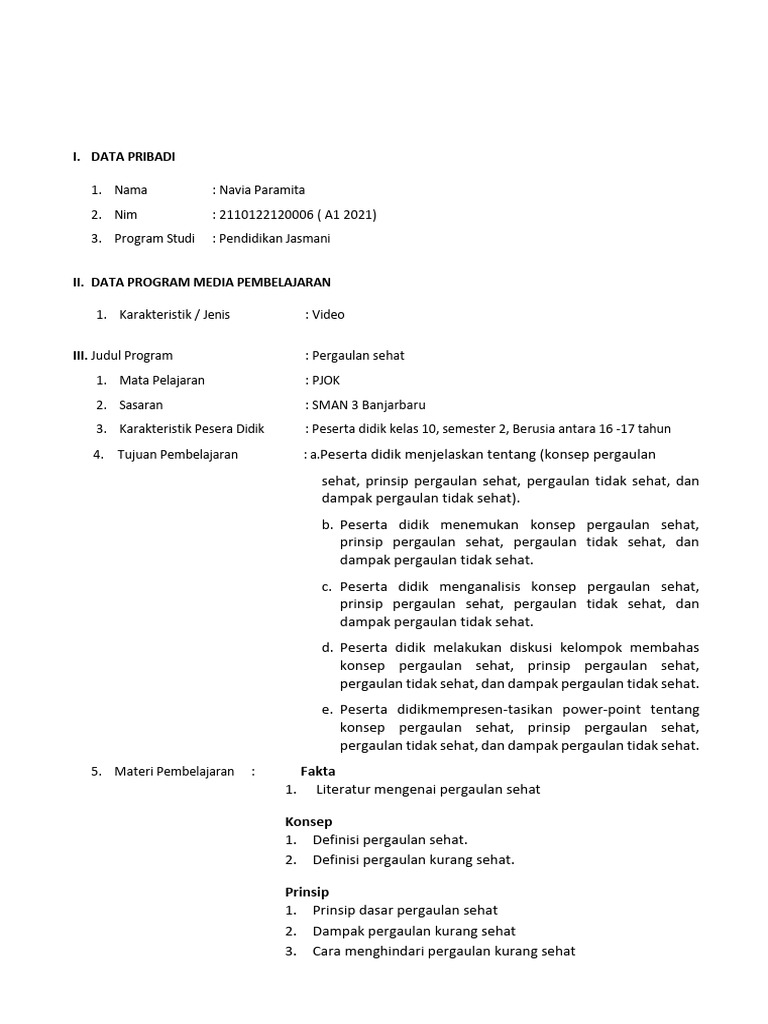 Blangko Rancangan Media Navia Paramita | PDF