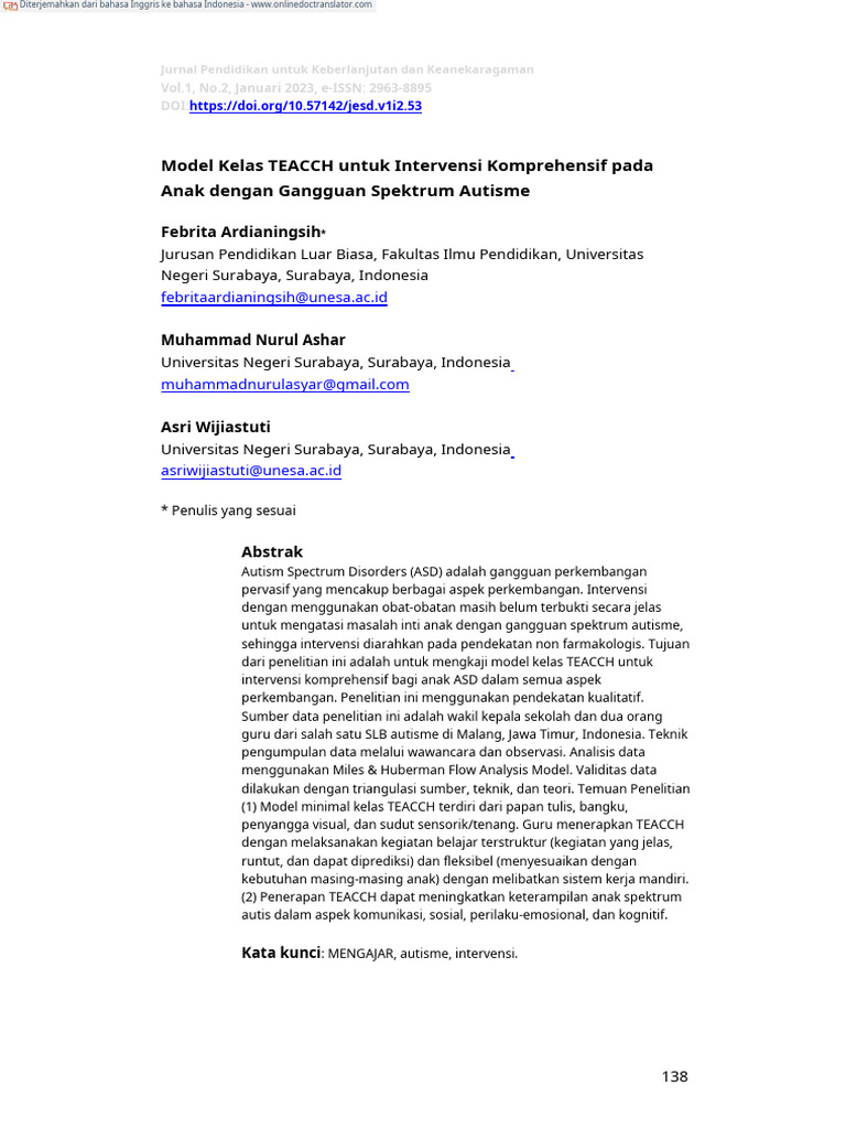 03 53 A TEACCH Class Model For Comprehensive Intervention in Children ...