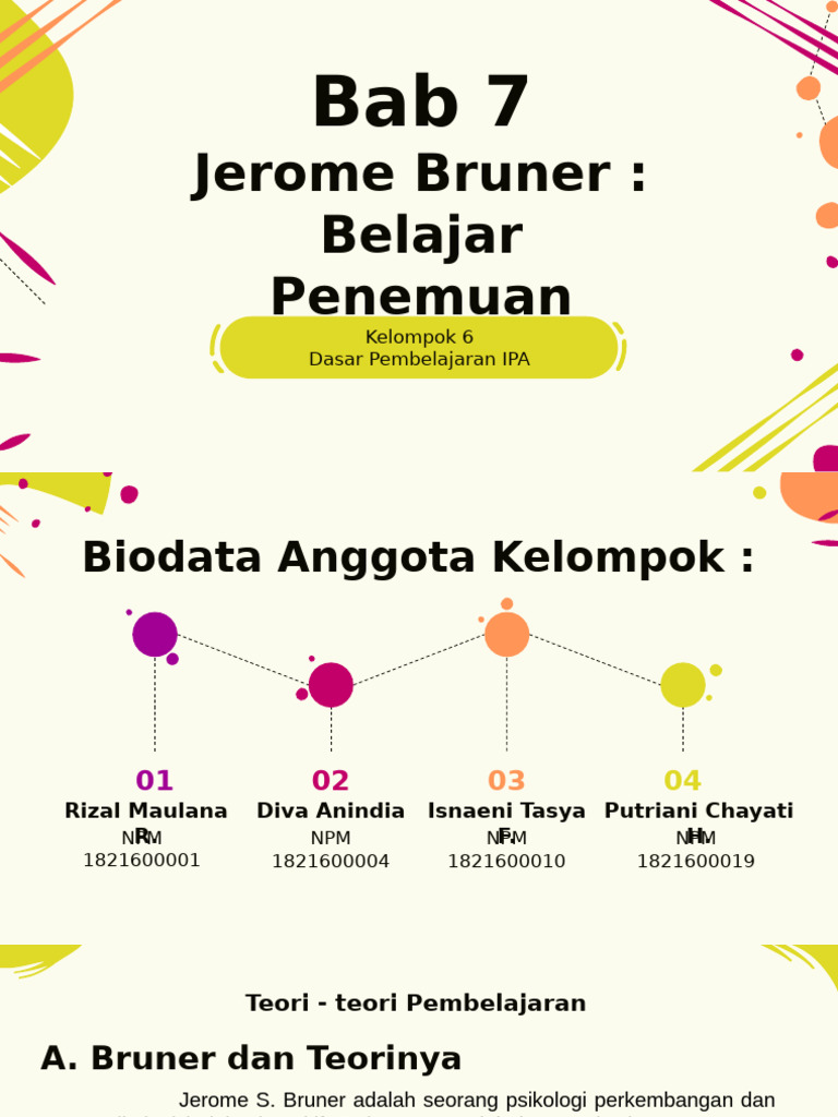 BAB 7 Jerome Bruner Belajar Penemuan Kel. 6 | PDF BAB 7 Jerome Bruner Belajar Penemuan Kel. 6 | PDF