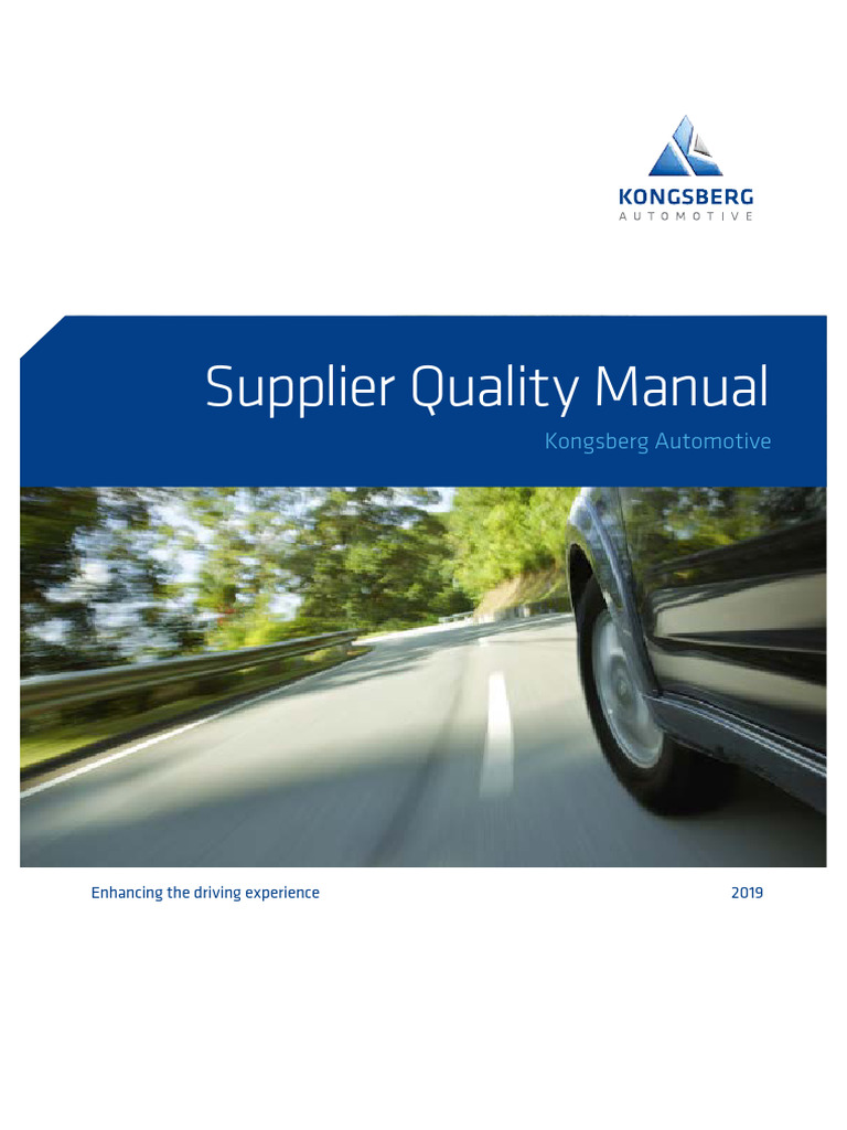 Kongsberg Automotive Supplier Quality Manual | PDF | Quality Assurance | Quality Management