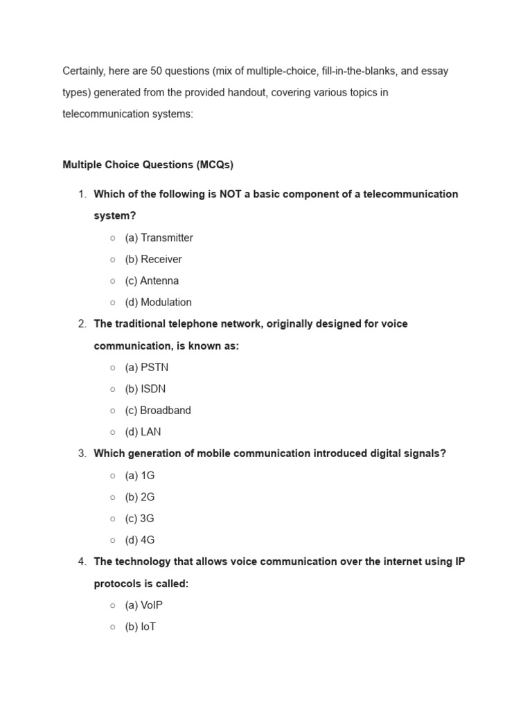 Multiple Choice Questions (MCQS) | PDF