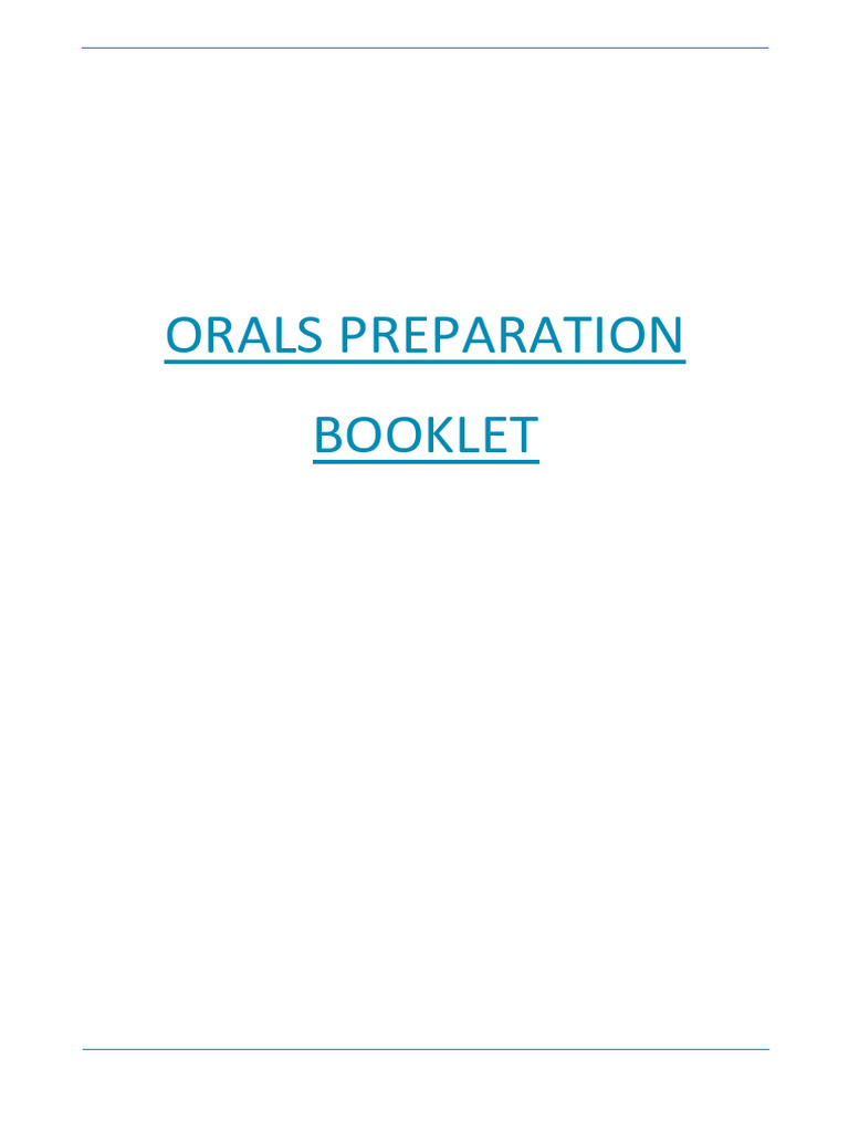Orals-Preparation 2022 | PDF