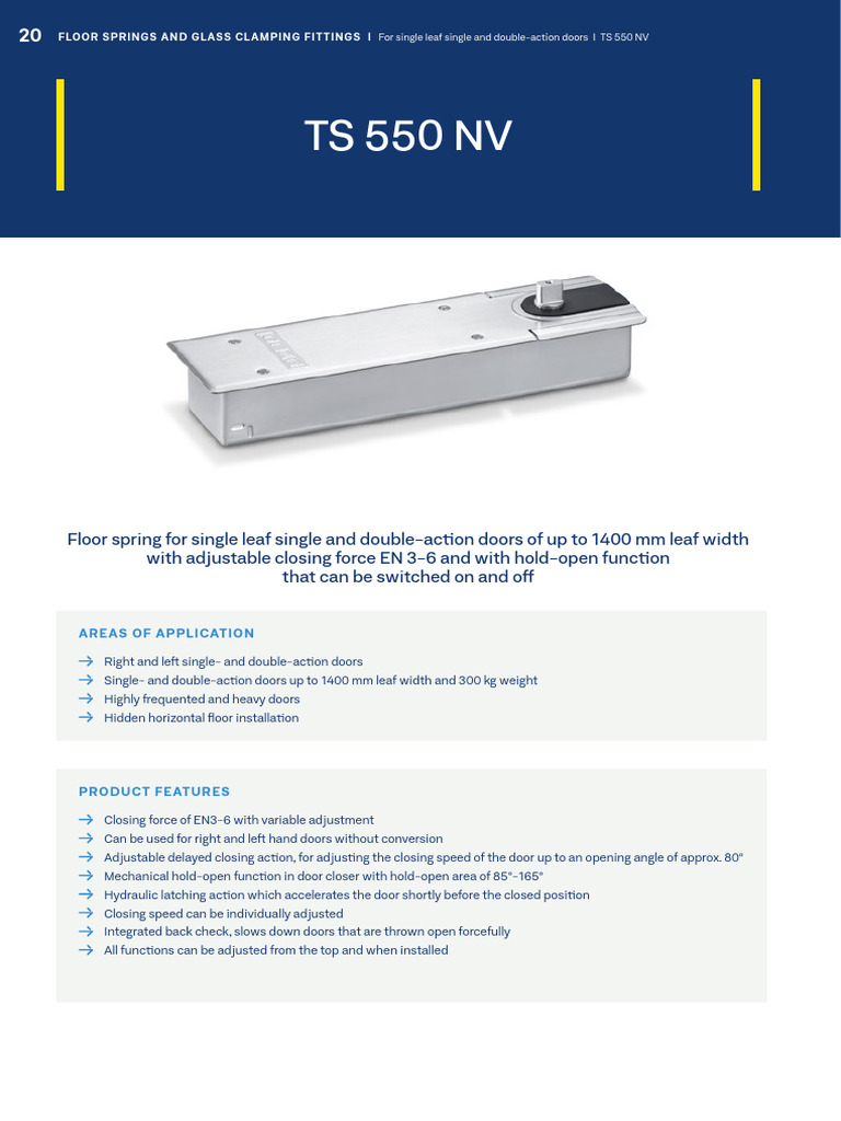 Geze - Floorsprings - TS 550 NV | PDF