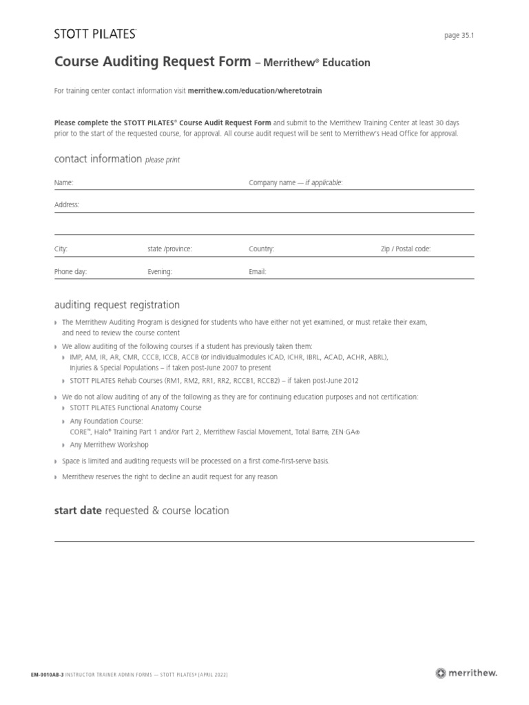 Auditing Request Form 2 | PDF