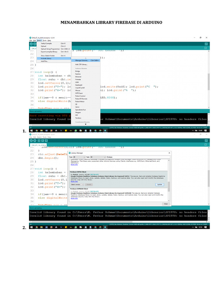 Menambahkan Library Firebase Di Arduino | PDF Menambahkan Library Firebase Di Arduino | PDF