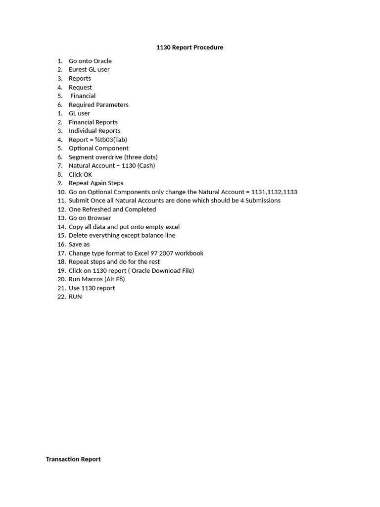 Oracle Financial Report Process Guide | PDF | Finance & Money ...