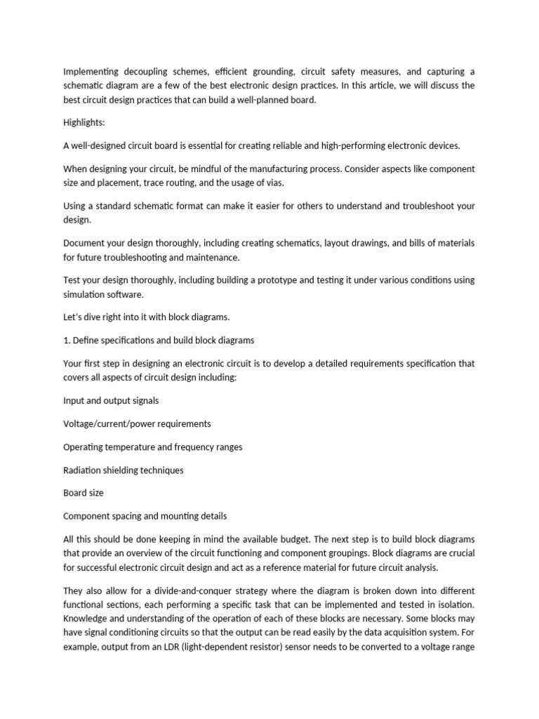 8 Best Electronic Circuit Design Practice | PDF