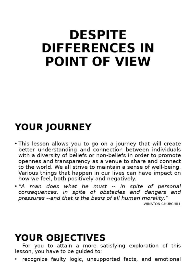 Despite Differences in Point of View | PDF