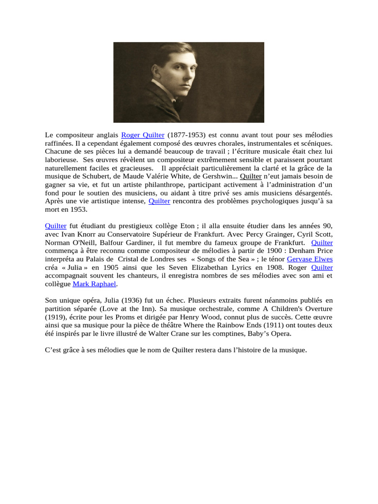 Roger Quilter | PDF | Art | Classics
