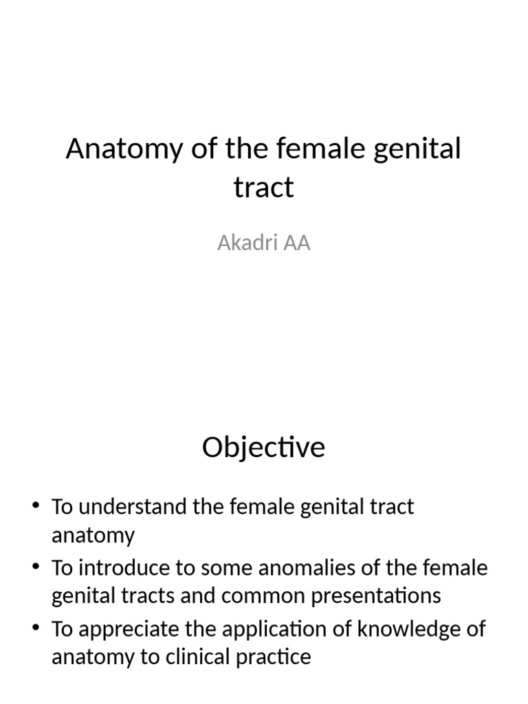 Anatomy of The Female Genital Tract | PDF