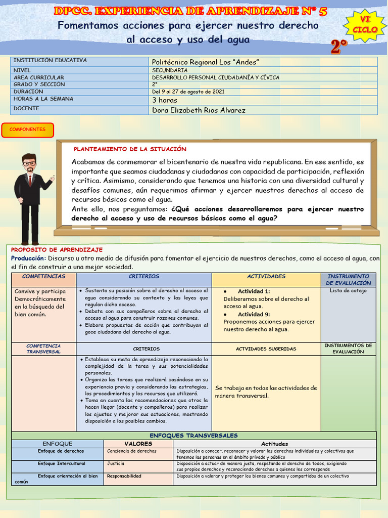 Eda 5 DPCC Ciclo Vi 1° 2° (3 Semanas) | PDF