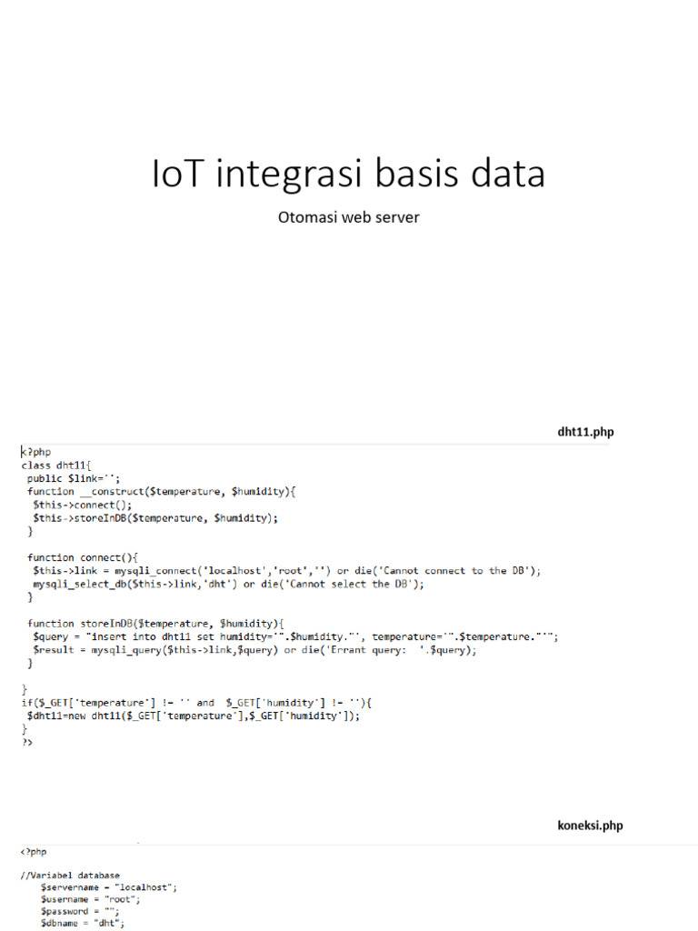 IoT Integrasi Basis Data | PDF