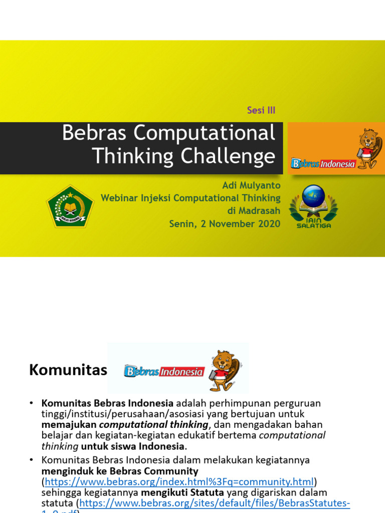 Bebras-Gerakan Pandai-Madrasah | PDF | Karier & Perkembangan | Bisnis