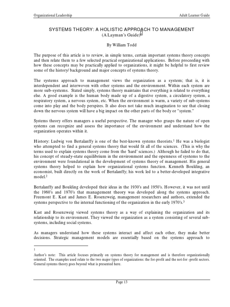 Systems Theory | Download Free PDF | System | Systems Thinking