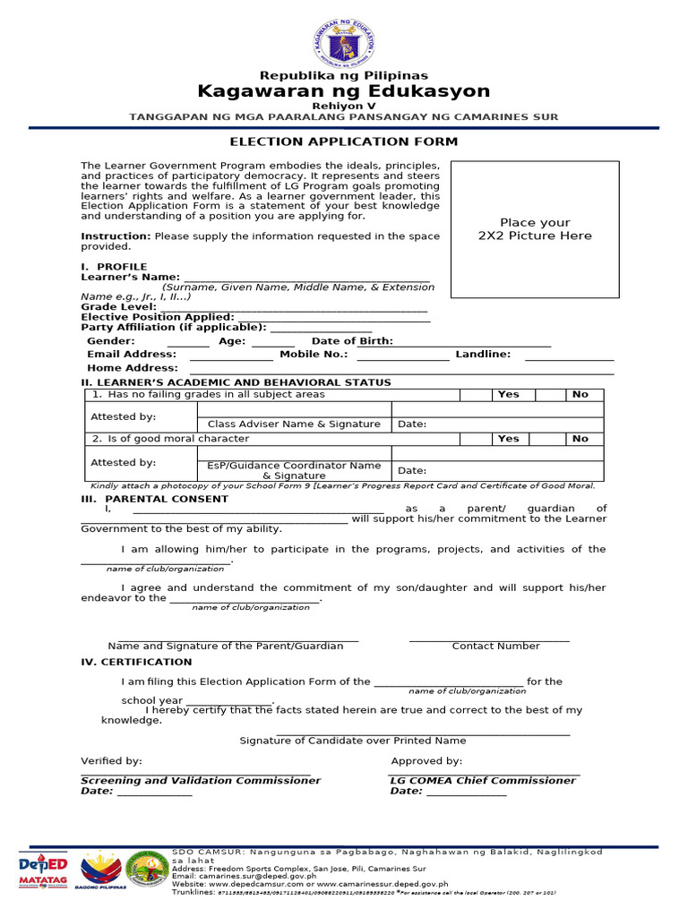 ELECTION APPLICATION FORM | PDF