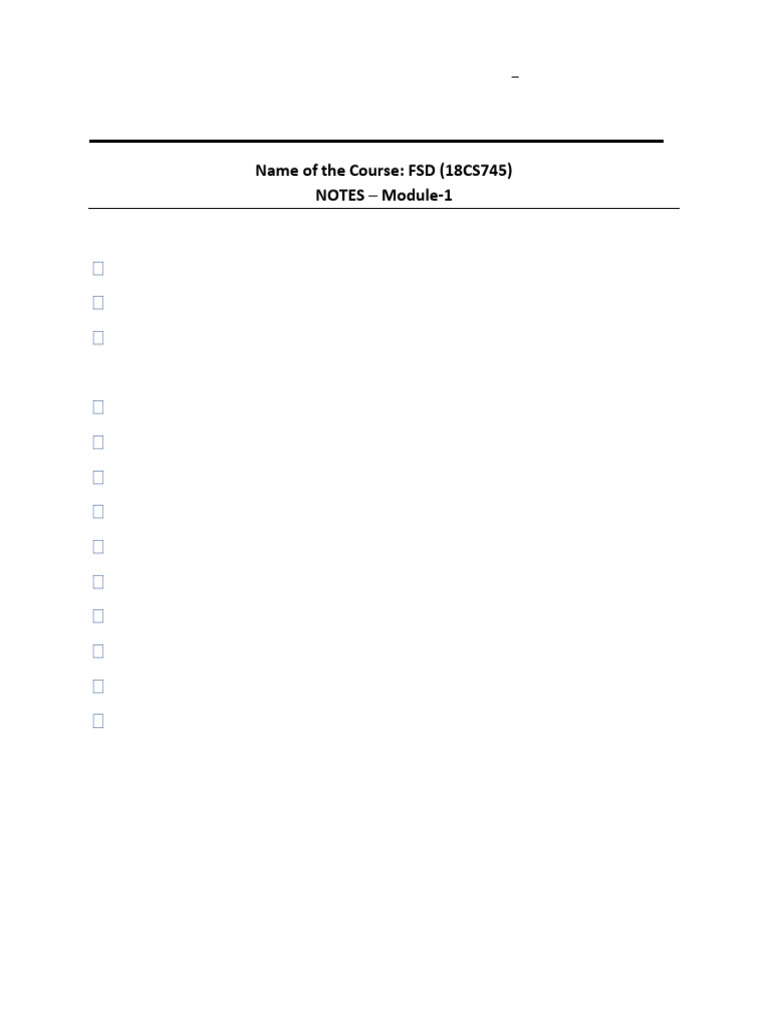 Module 2 FSD Notes | PDF