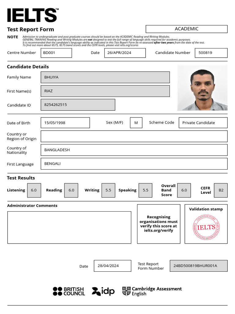 Ielts Certificate | PDF