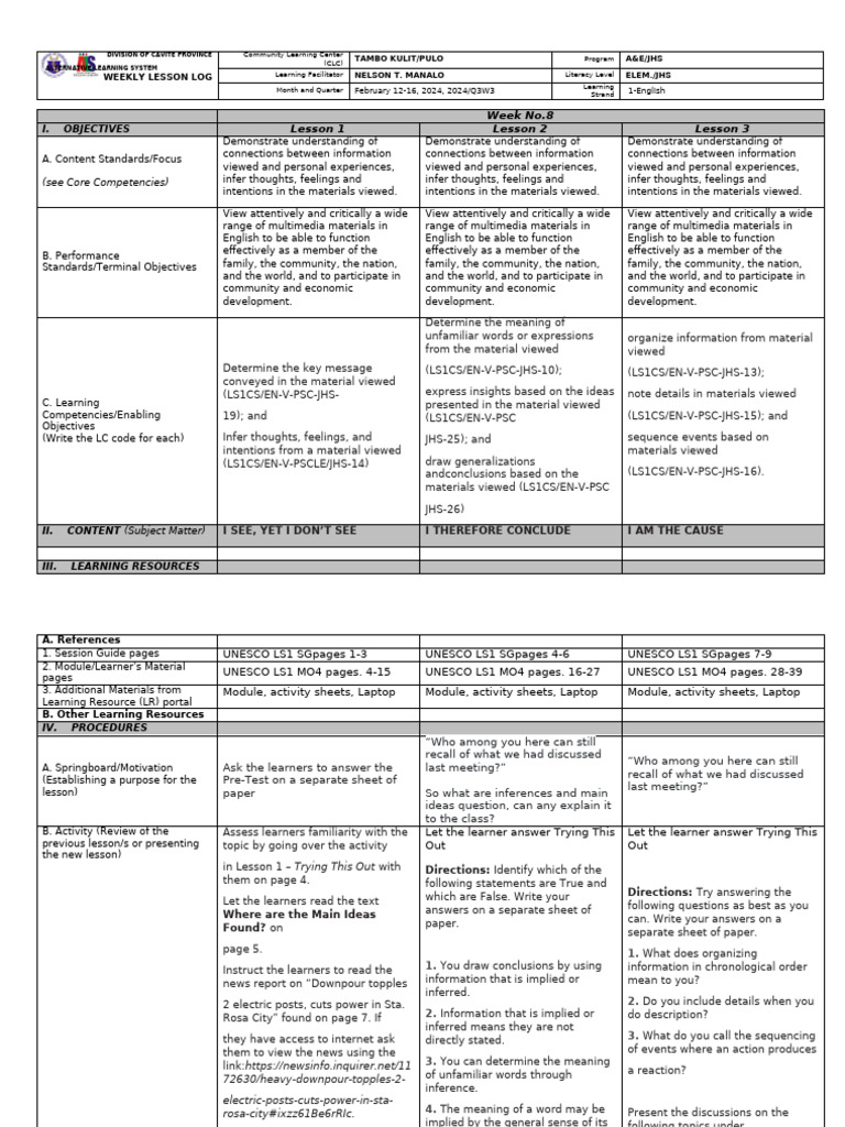 WLL LS1 MOD5 (Lesson1 3) English | PDF