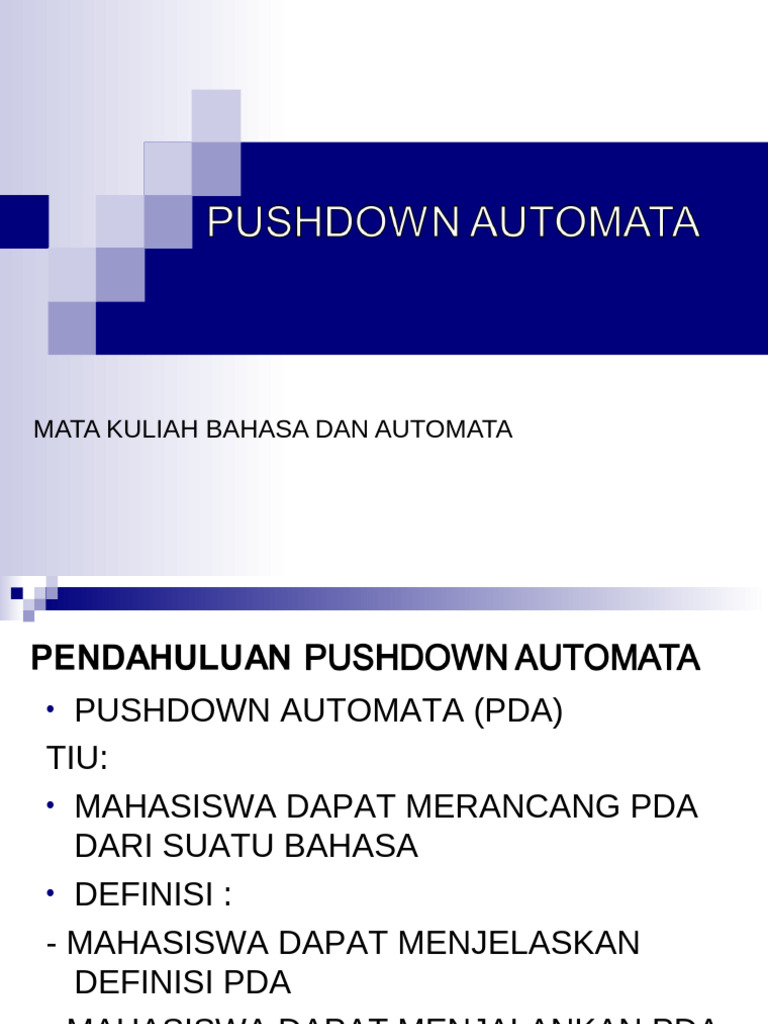 Bab 9 Pushdown Automata | PDF