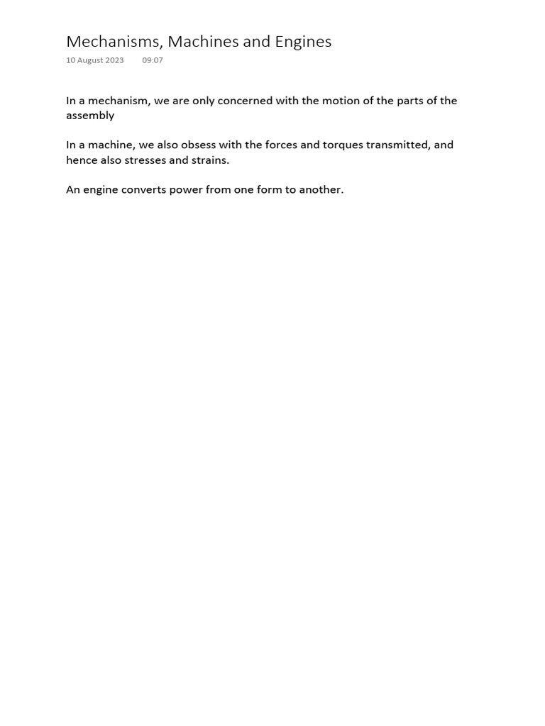 Equivalent Mechanisms One Note | PDF