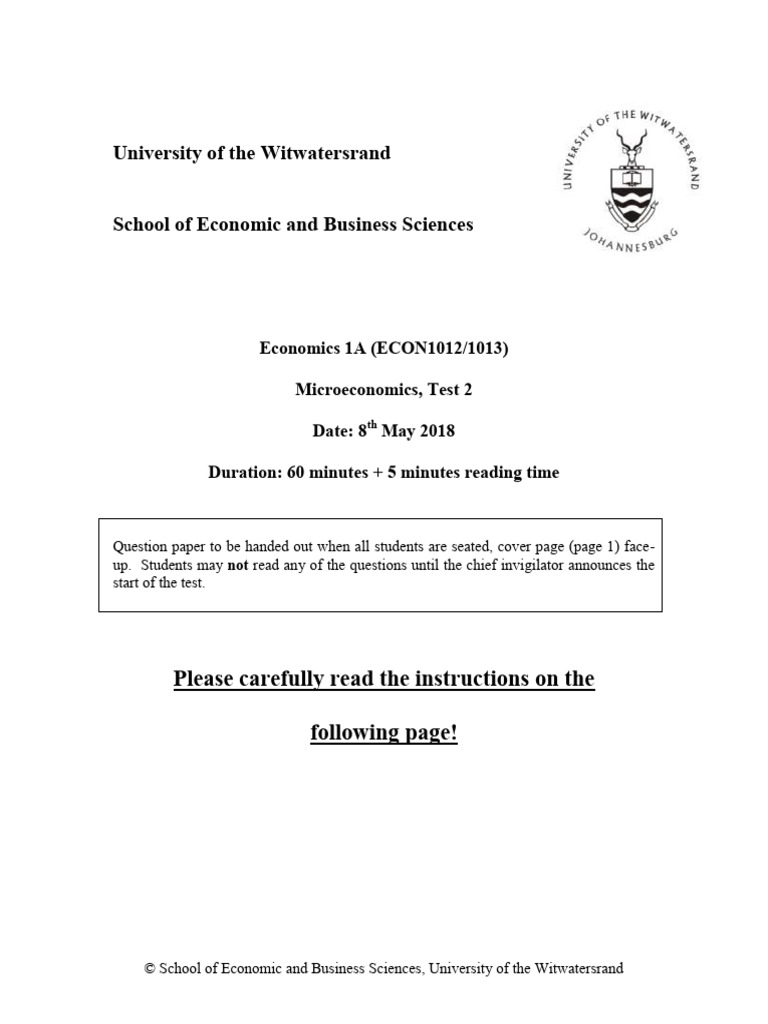 Test 2 Sem 1 2018 | PDF